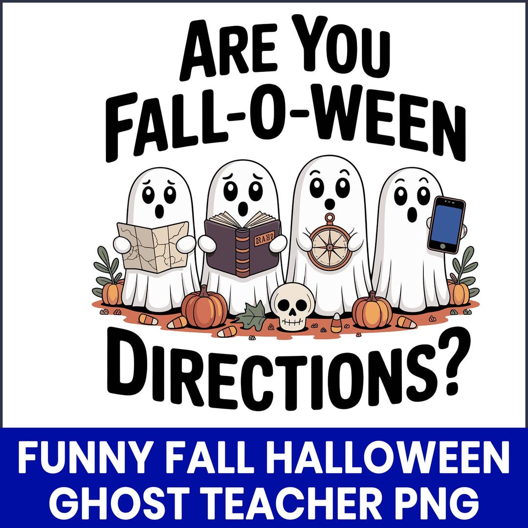Funny Ghost Teacher PNG, Fall Halloween Clipart (digital Download) - Etsy