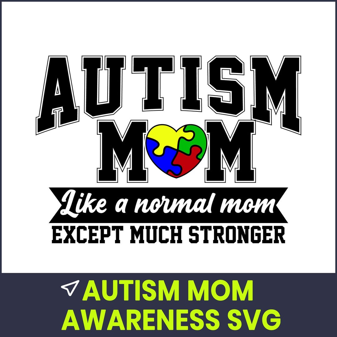 Autism Mom Puzzle Heart SVG, Awareness Design (digital Download) - Etsy