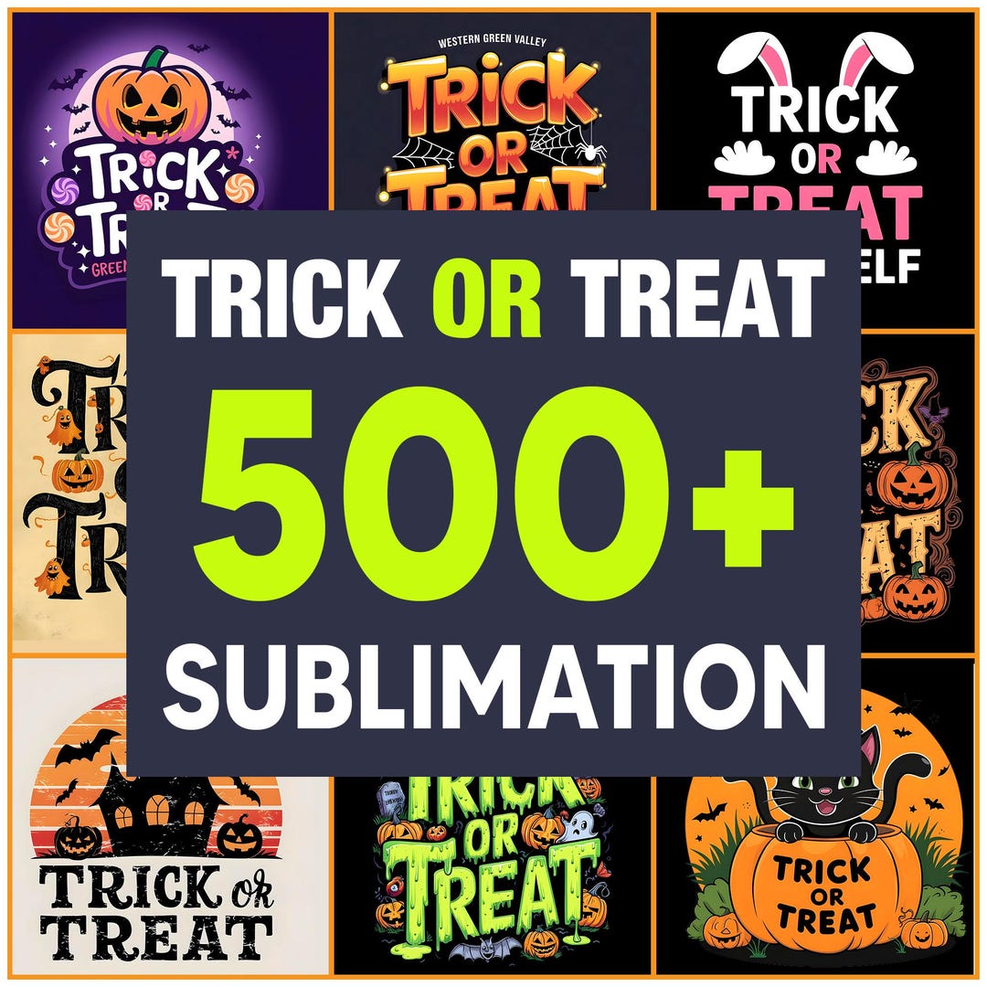 500+ Halloween Sublimation PNG Bundle, Trick or Treat Designs (digital ...