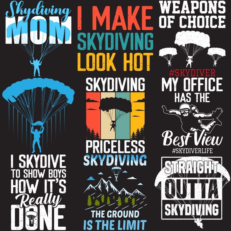 Skydiving PNG Clipart, Adventure Sports Design (svg, Eps, Dxf) - Etsy