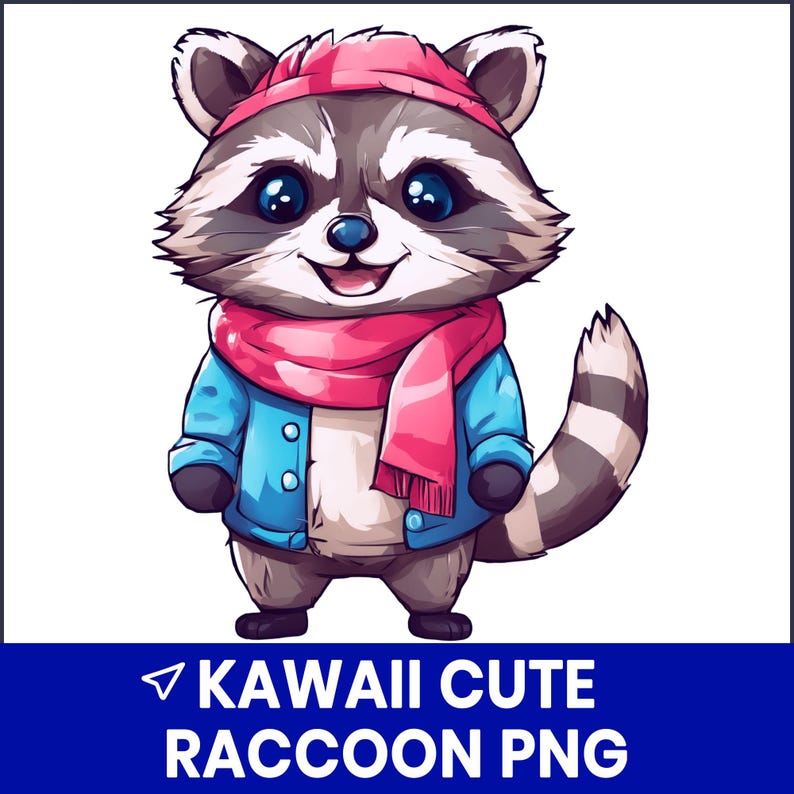 Kawaii Raccoon PNG Clipart, Cute Woodland Animal PNG, Baby Raccoon ...