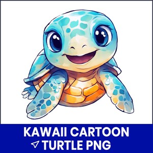 Kawaii Turtle PNG, Pastel Sea Animal Clipart (digital Download) - Etsy