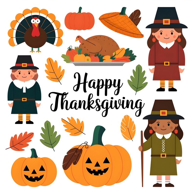 5000+ Thanksgiving Clipart Bundle, Fall Clipart, Thanksgiving SVG ...