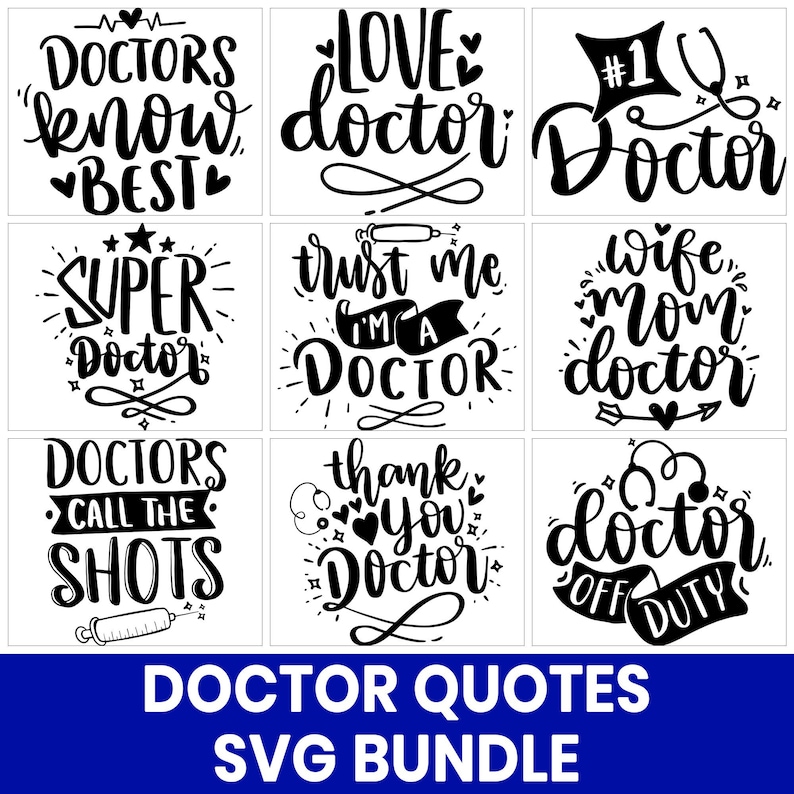 Doctor Quotes SVG Bundle, Medical Staff Designs (digital Download) - Etsy