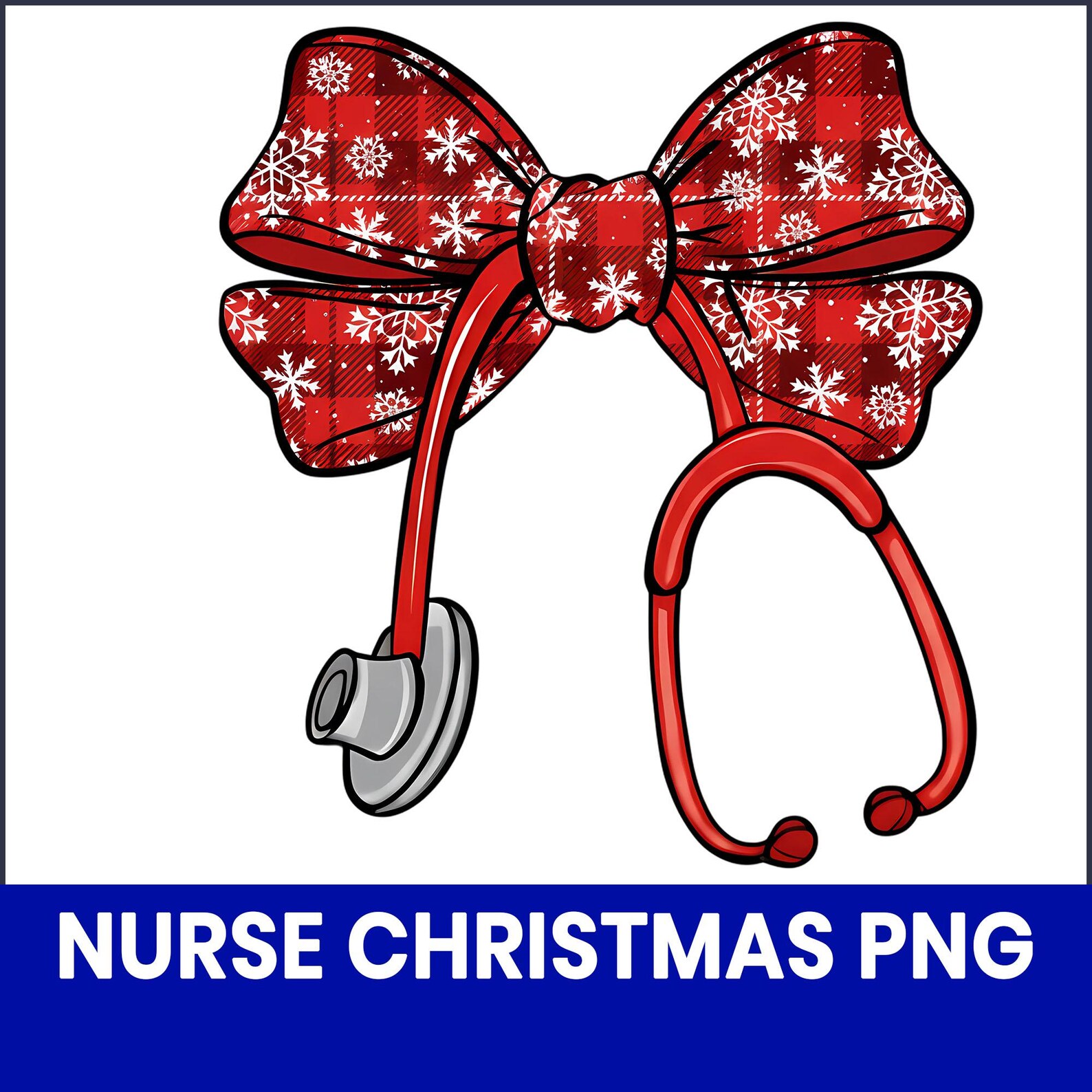 Nurse Christmas PNG, Santa Hat Stethoscope Clipart (digital Download ...