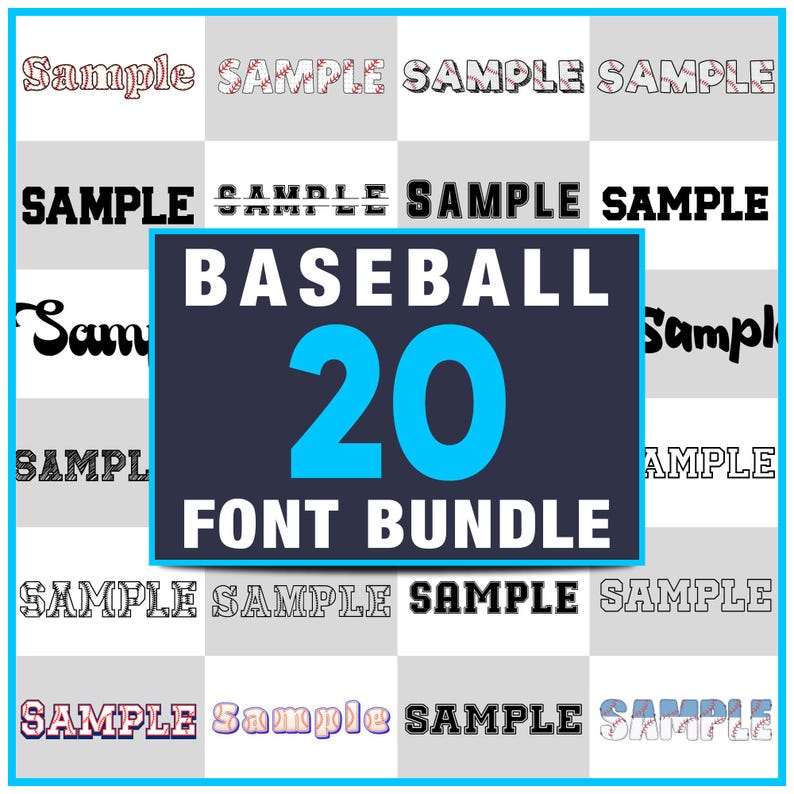 20 Baseball Fonts - Sports Font Bundle for Cricut, Silhouette, and Team ...