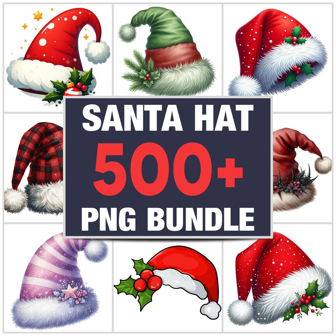 500+ Santa Hat PNG Bundle - Christmas Hat PNG, Santa Hat Clipart ...