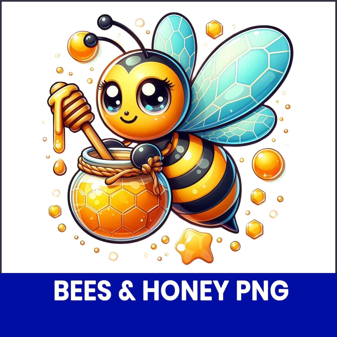 Honey Bee Clipart, Honeycomb Illustration, Beekeeper Design (PNG ...