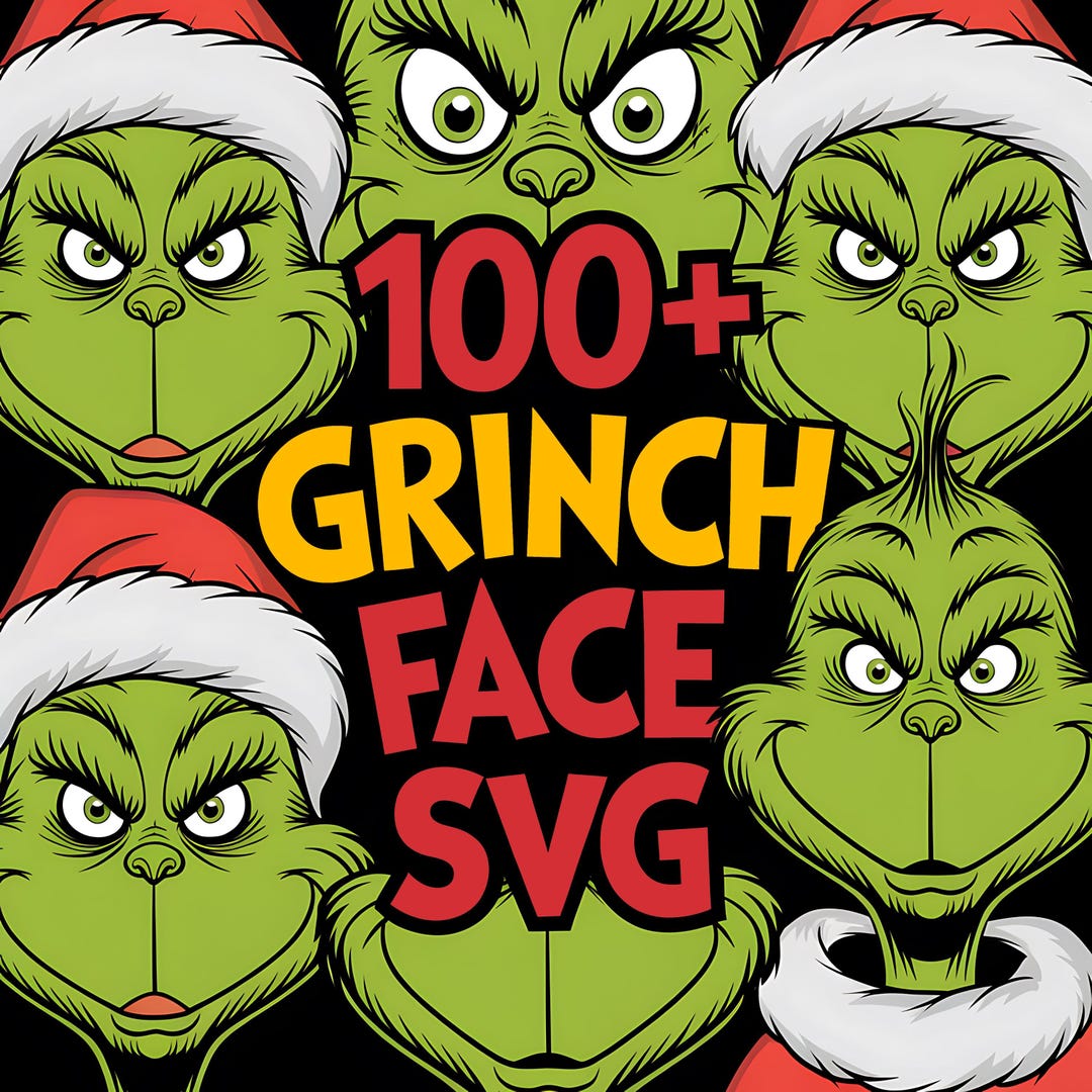 100+ Grinch Face SVG Bundle - Grinch Christmas SVG, Grinch Face Png ...