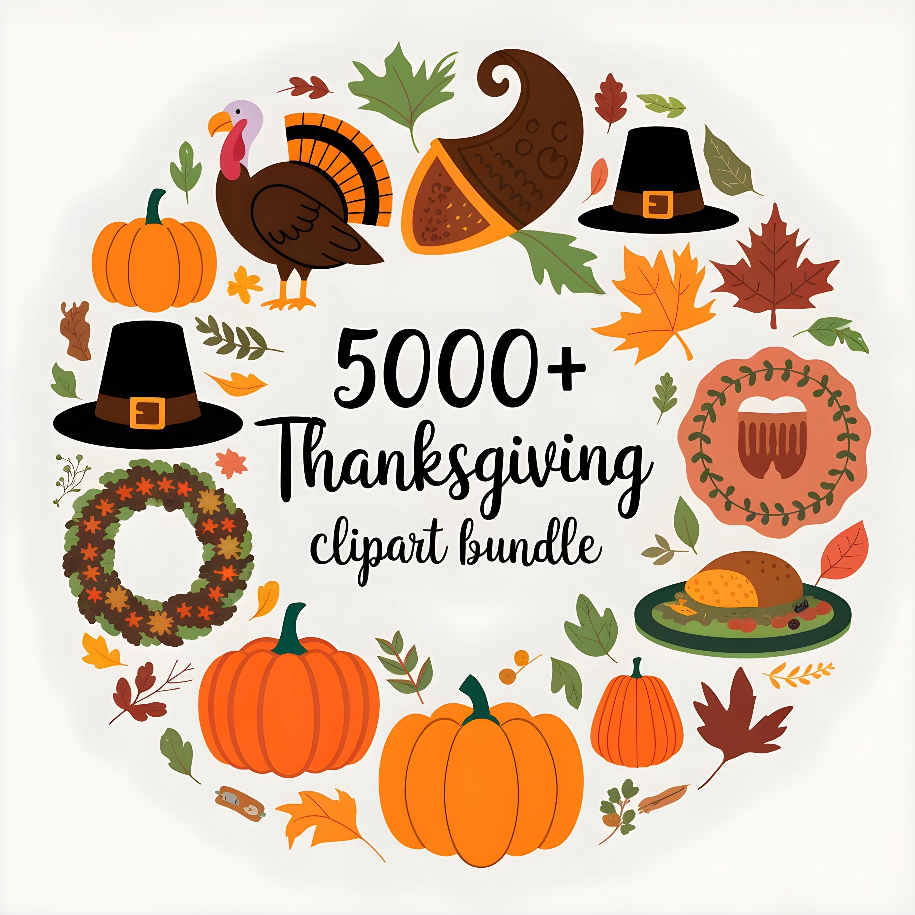 Thanksgiving Clipart Bundle, Fall Harvest Graphics (svg, Png, Eps, Dxf ...