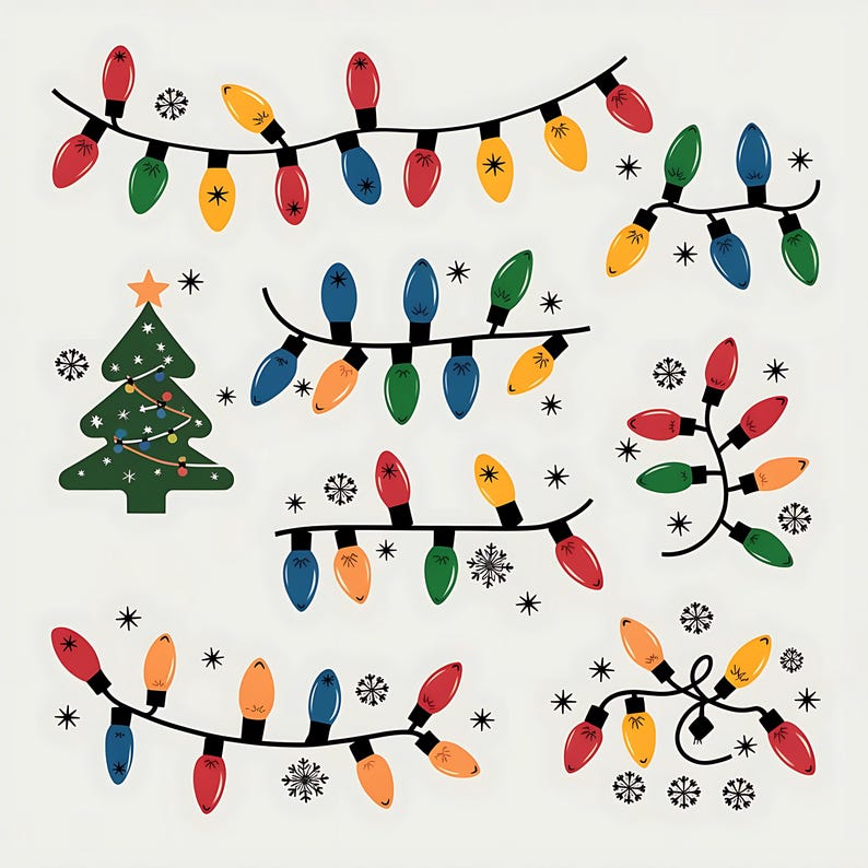 500+ Christmas Light PNG Bundle - Holiday Lights Clipart, Christmas ...