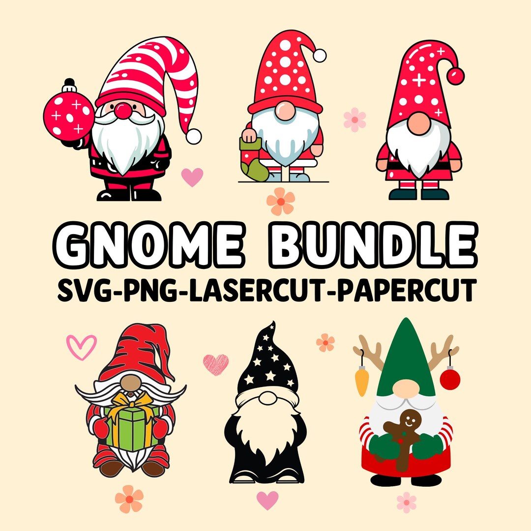 Christmas Gnome SVG PNG Bundle – Holiday Cut Files - Etsy