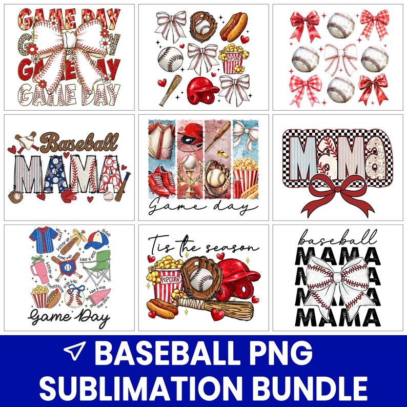 Baseball Sublimation PNG Bundle, Sports Mom PNG, Baseball Clipart ...
