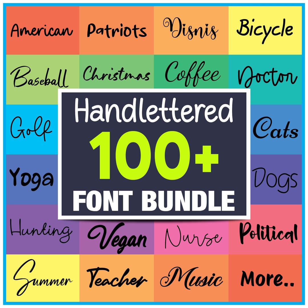 100+ Handlettered Font Bundle - Handwritten, Script, Calligraphy Fonts ...