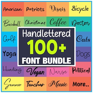 100+ Handlettered Font Bundle - Handwritten, Script, Calligraphy Fonts for Cricut & Procreate ...