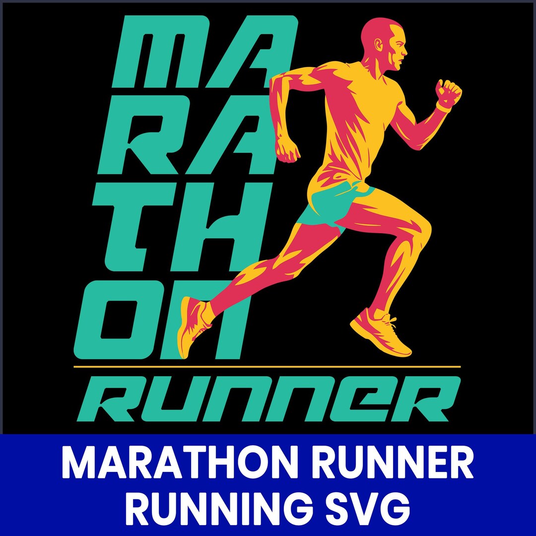 Marathon Runner SVG, Running Cut File for Cricut, Jogger Fitness Shirt ...