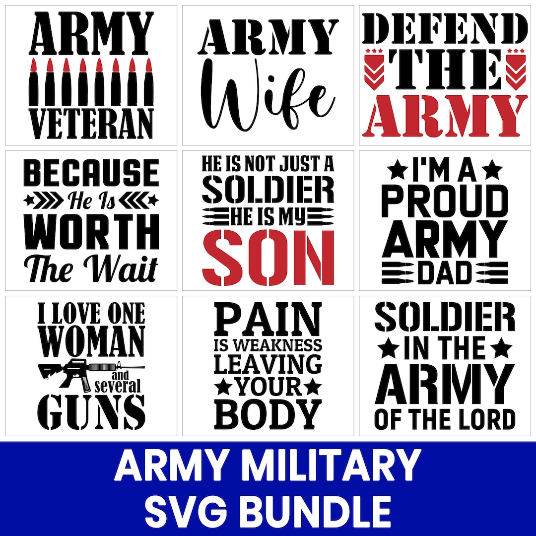 Army Military SVG Bundle, Soldier Clipart PNG, American Flag SVG ...