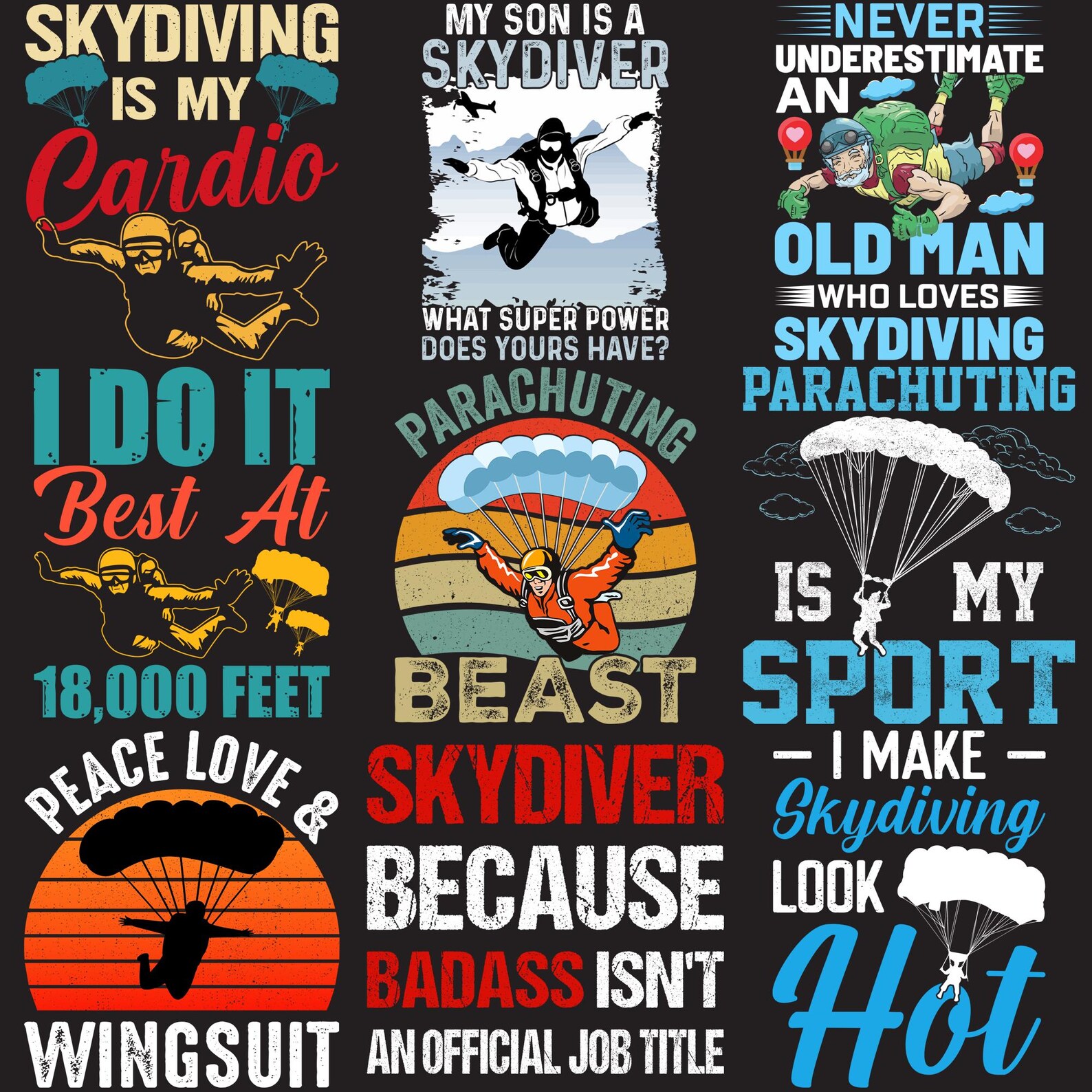 Skydiving PNG Clipart, Adventure Sports Design (svg, Eps, Dxf) - Etsy