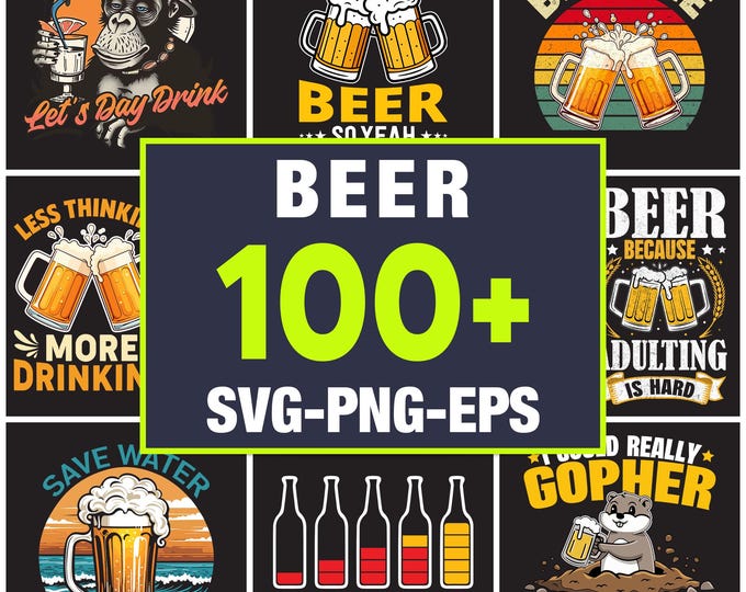 Beer Sublimation Designs Bundle, 20 Designs, Beer PNG Files for ...