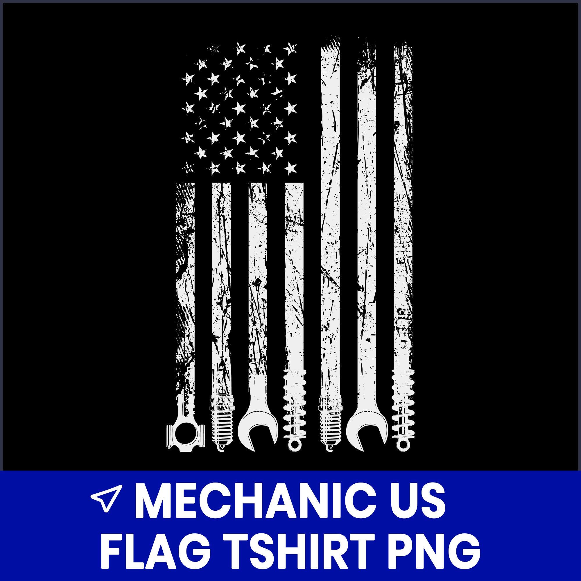 Mechanic US Flag T-shirt PNG, American Flag Mechanic Design, Garage ...