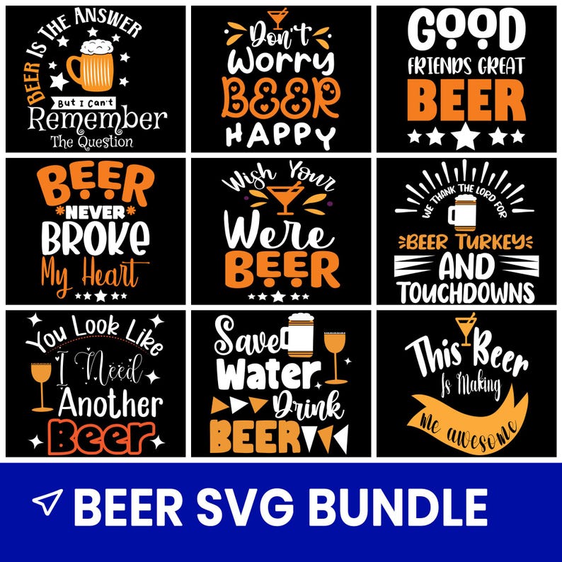 Funny Beer Quotes SVG Bundle, Bar Clipart (digital Download) - Etsy