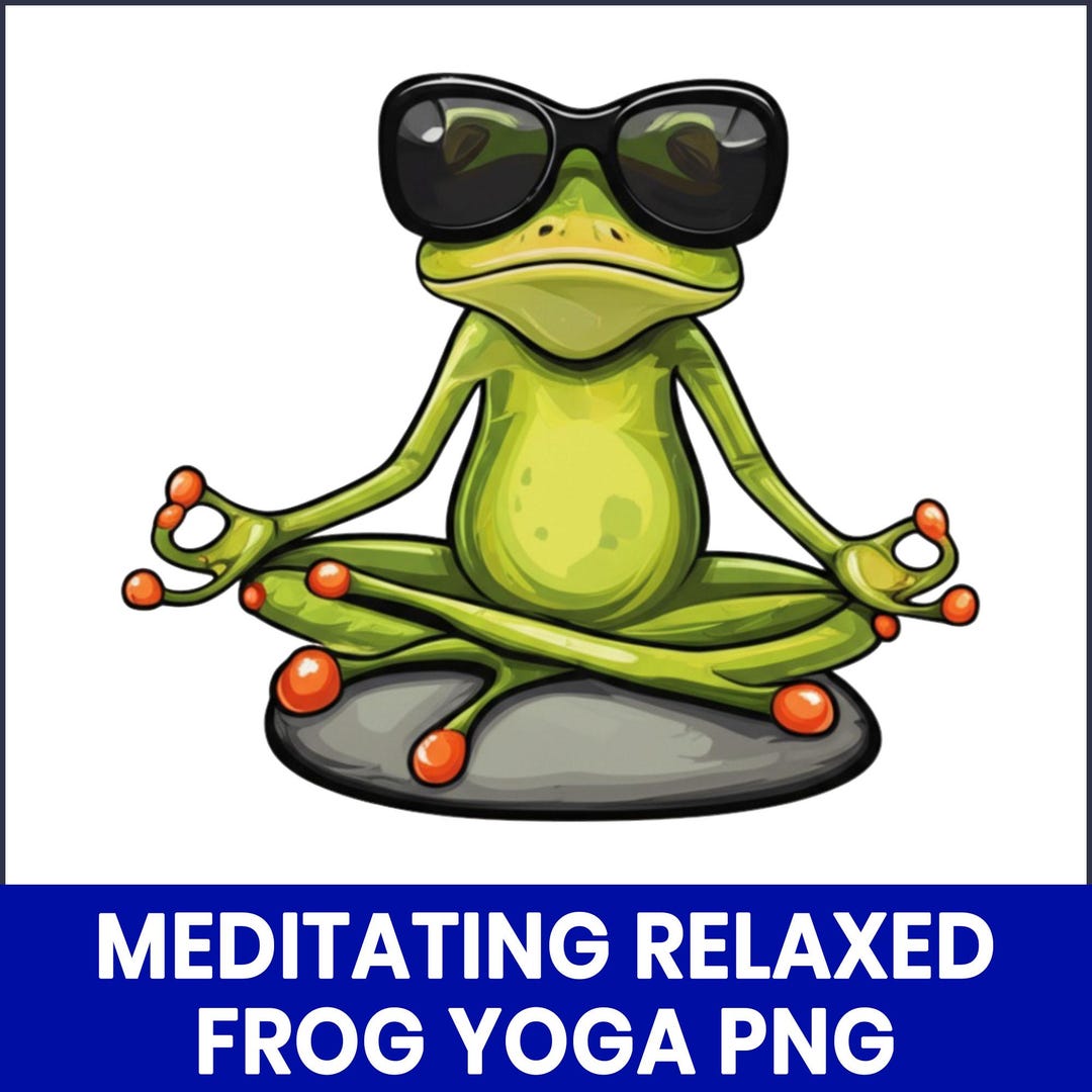 Meditating Frog Yoga PNG, Zen Clipart (300 DPI) - Etsy