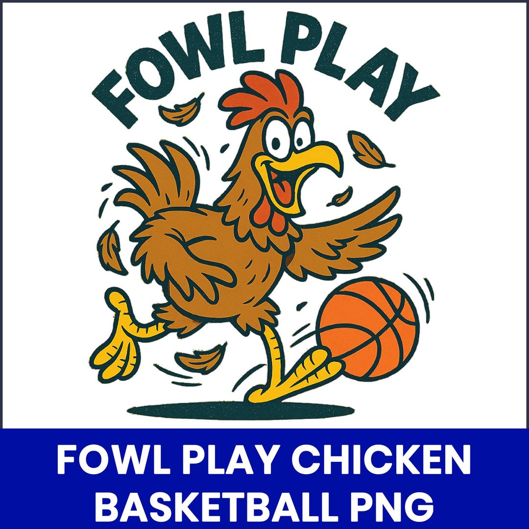 Fowl Play Chicken Basketball PNG, Funny Sports Sublimation, Farm Animal ...