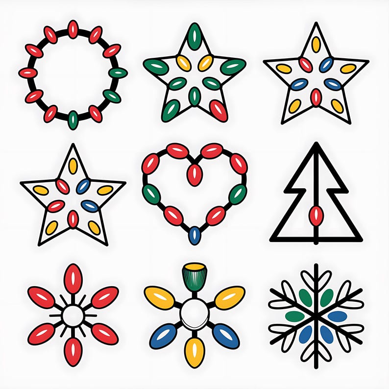 500+ Christmas Light PNG Bundle - Holiday Lights Clipart, Christmas ...