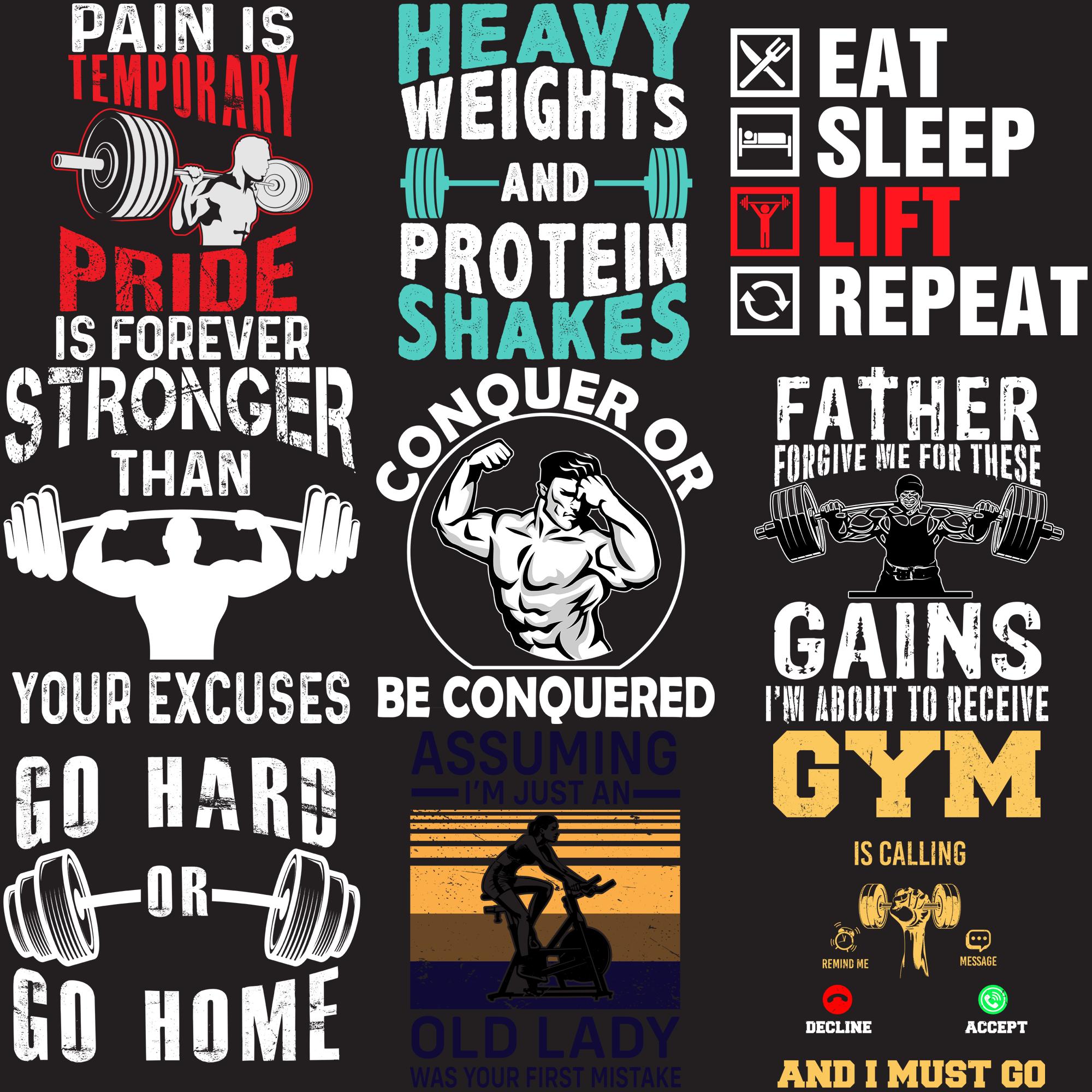 Gym T-shirt Design: 100+ Workout SVG, Fitness PNG, Gym Shirt SVG ...