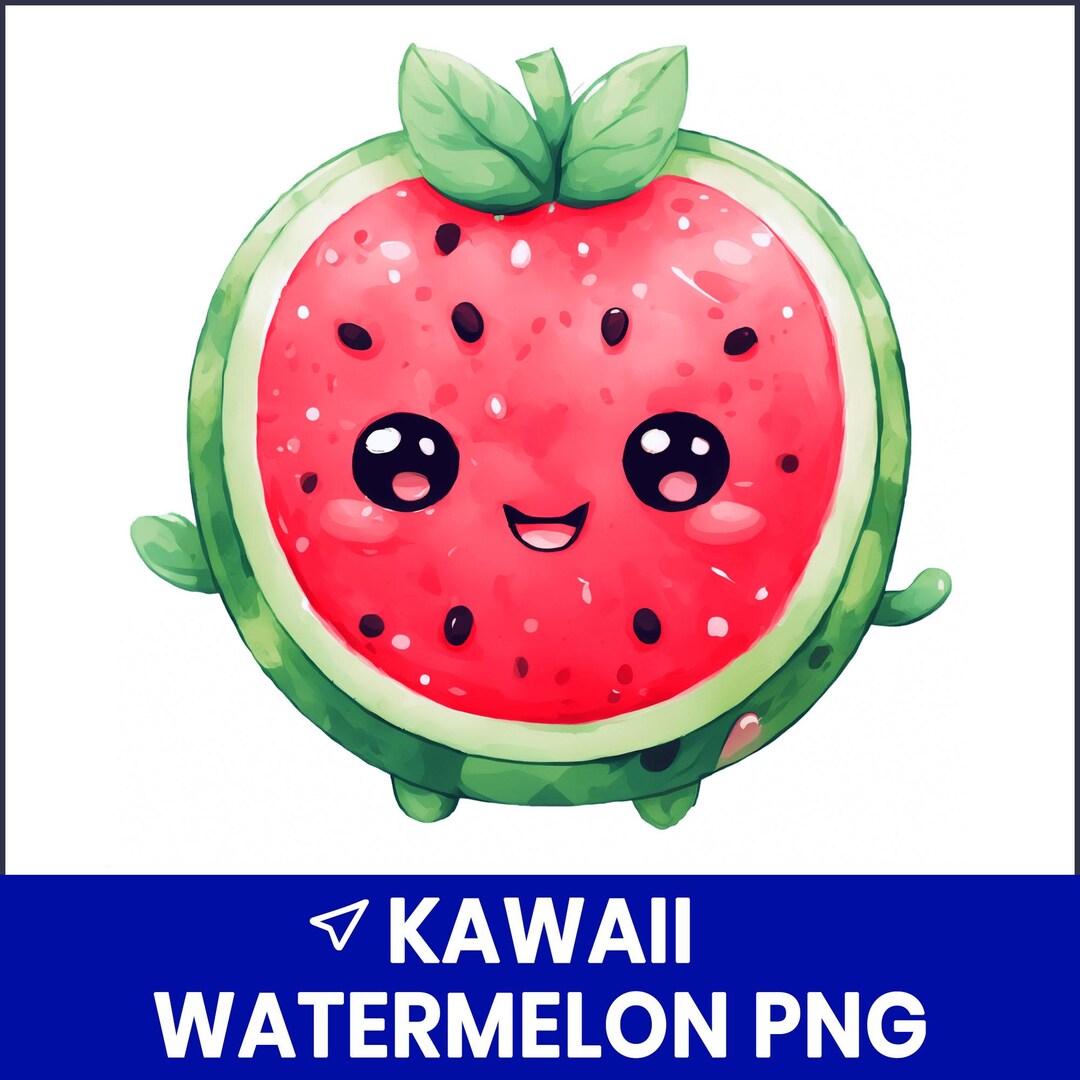 Kawaii Watermelon PNG Clipart, Cute Fruit Illustration, Summer ...