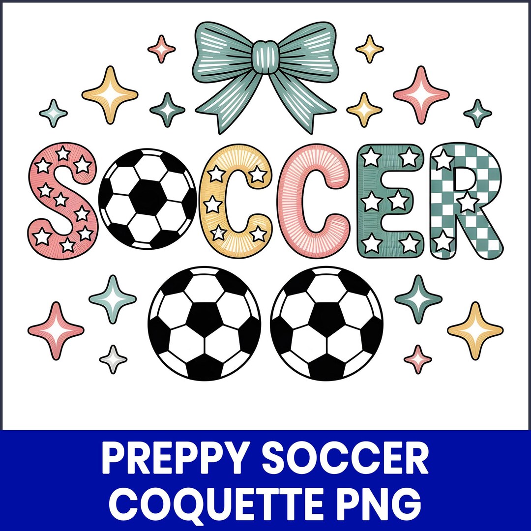 Preppy Soccer Coquette PNG, Pink Bow Soccer Sublimation, Girly Sporty ...