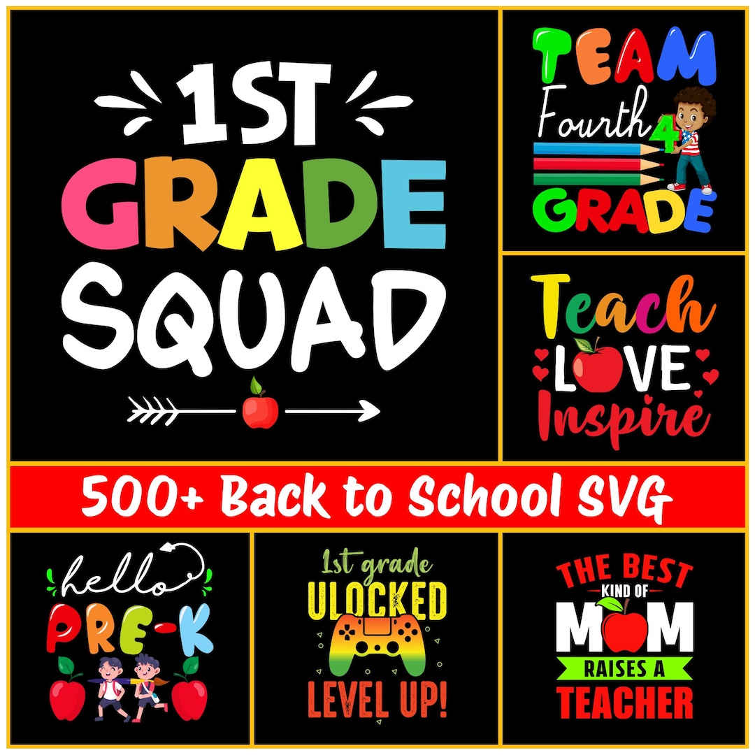 500+ Back to School SVG Bundle, Kindergarten Teacher, Pre-k, Education ...