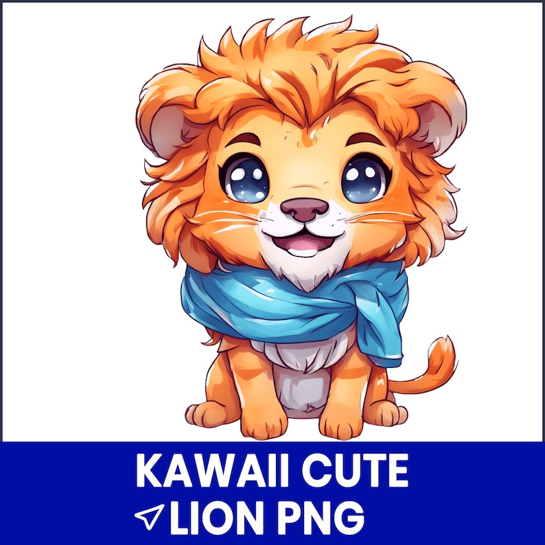Cute Kawaii Lion PNG Clipart, Baby Jungle Animal PNG, Adorable Lion ...