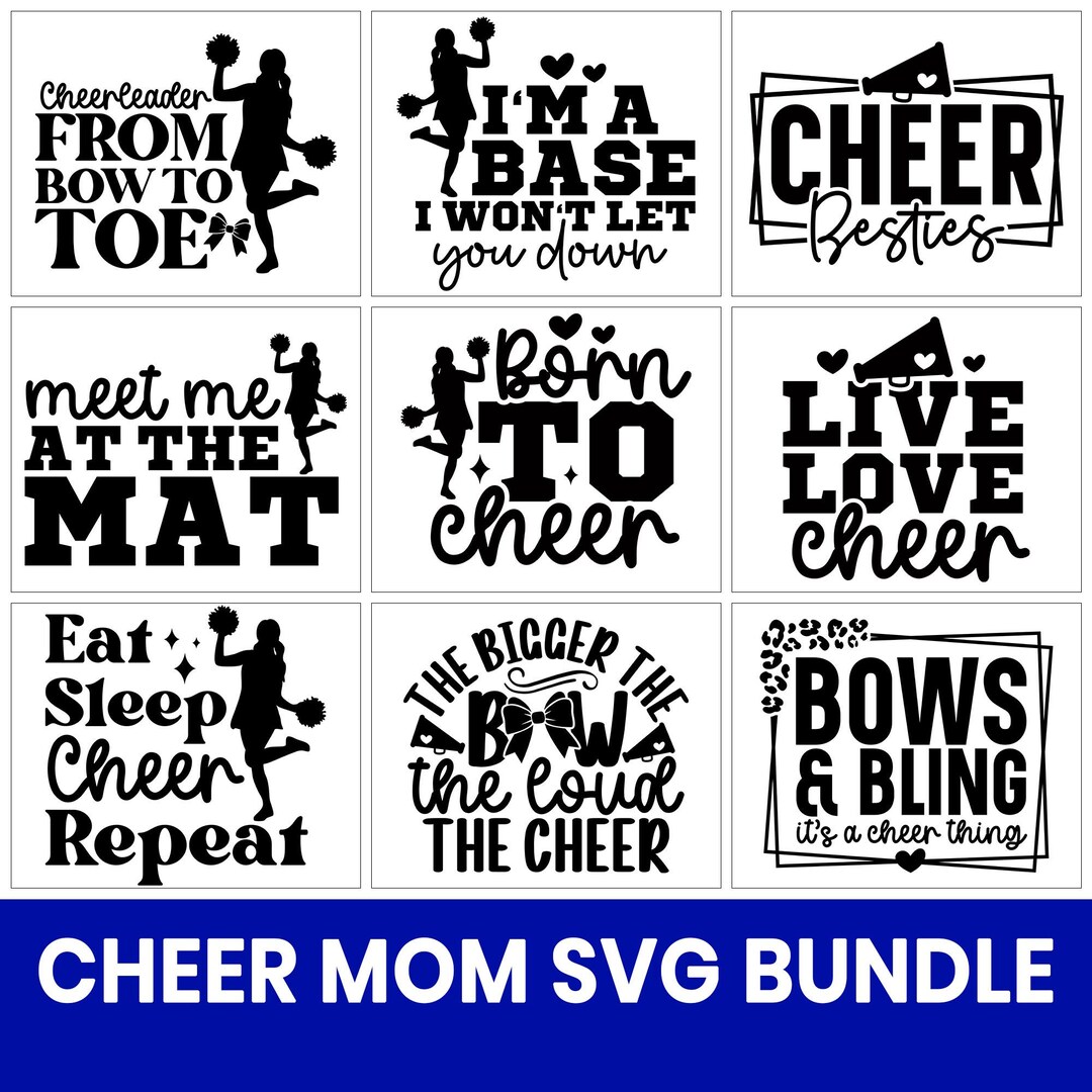 Cheer Mom SVG Bundle, Cheerleading Mom Designs, Sports Mom SVG, Game ...