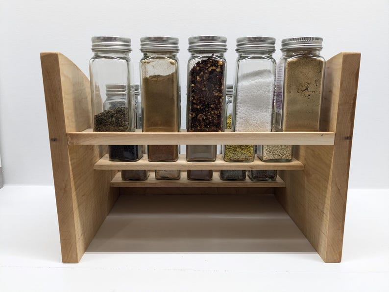 Handmade Wooden Spice Rack - Etsy