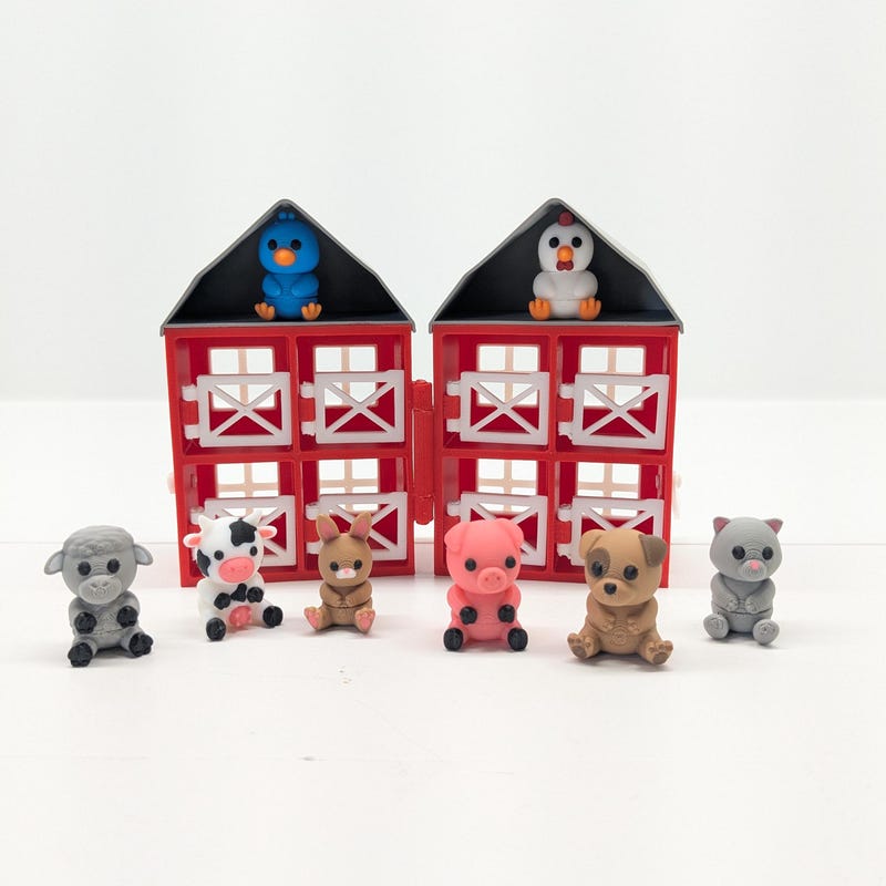 Mini Barn and Animals - Etsy