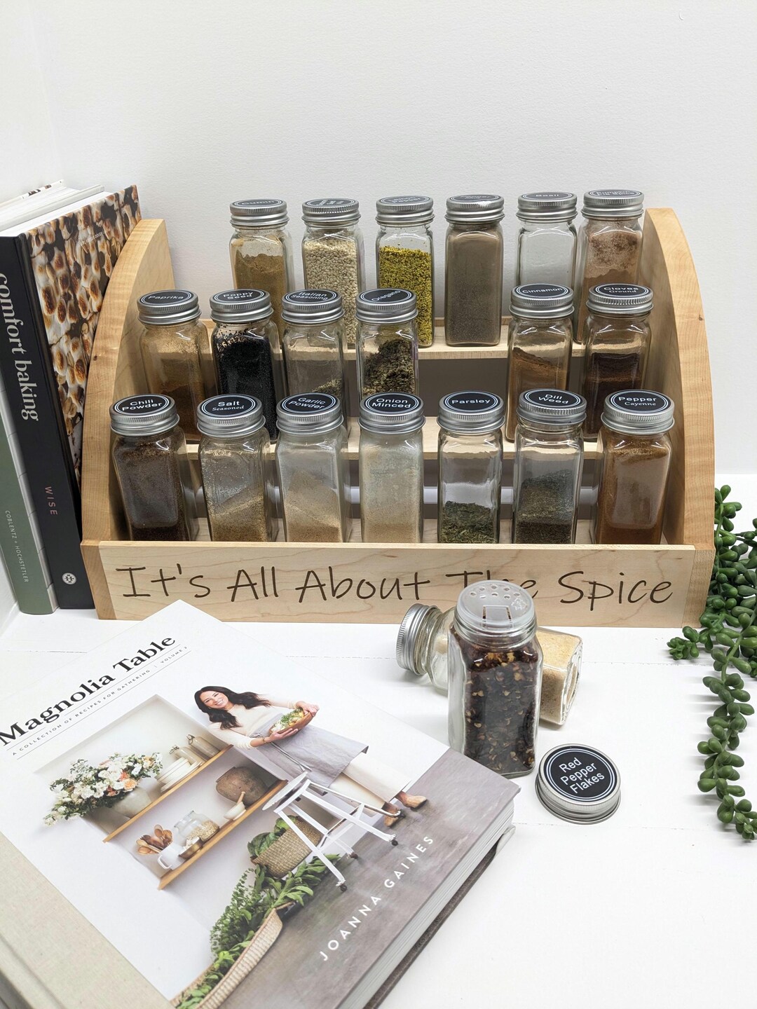 Handmade Wooden Spice Rack - Etsy