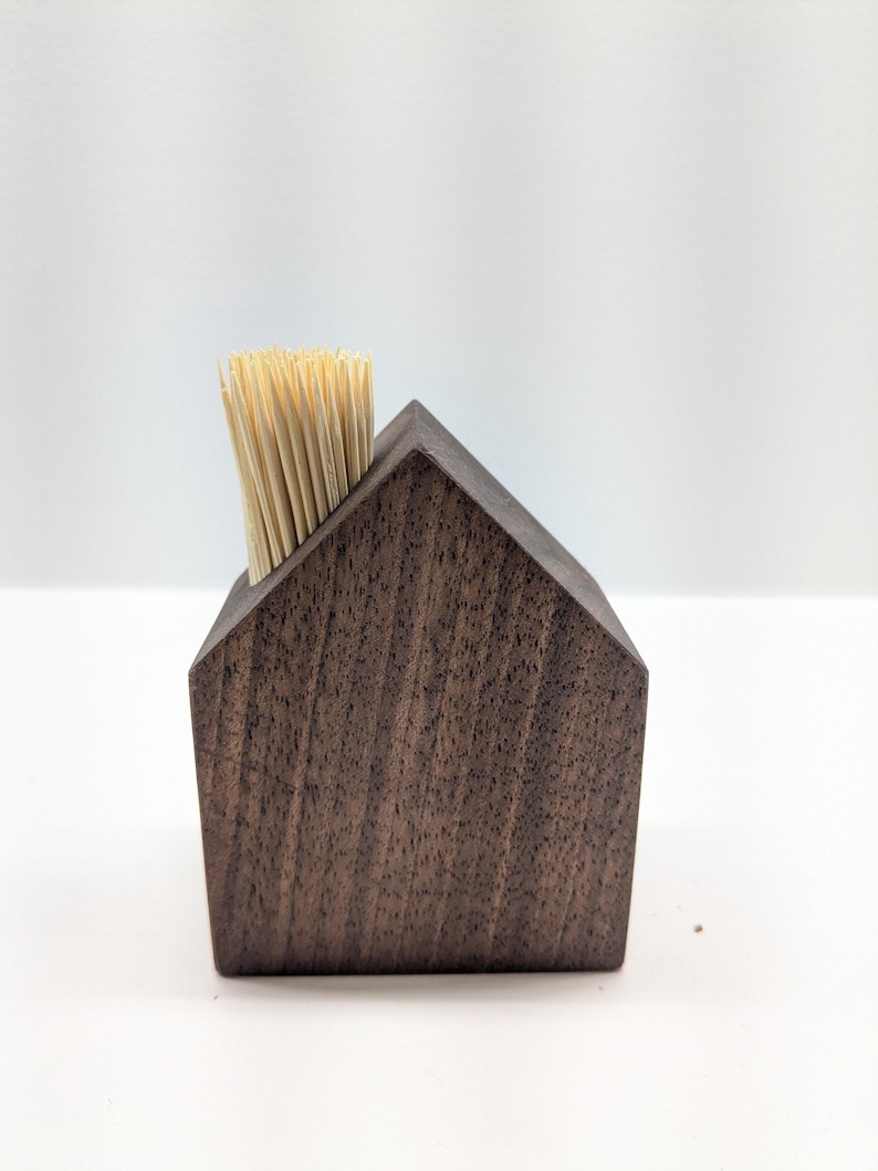 Modern Walnut Toothpick Holder – Minimalist Wooden House Design. - Etsy