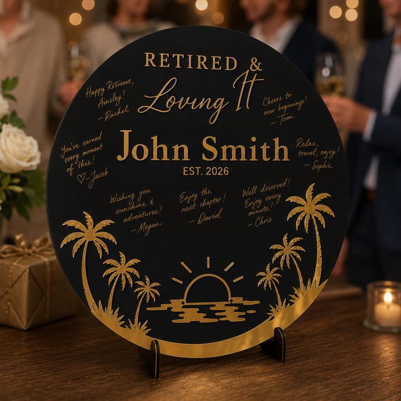 Personalized Retirement Guest Book Alternative, Retirement Signature ...