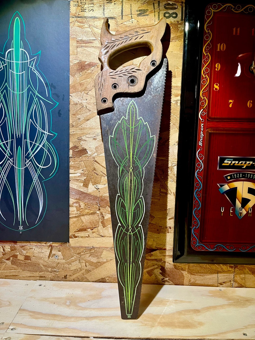 Green Hand Pinstriped 22 Inch Hand Saw - Etsy