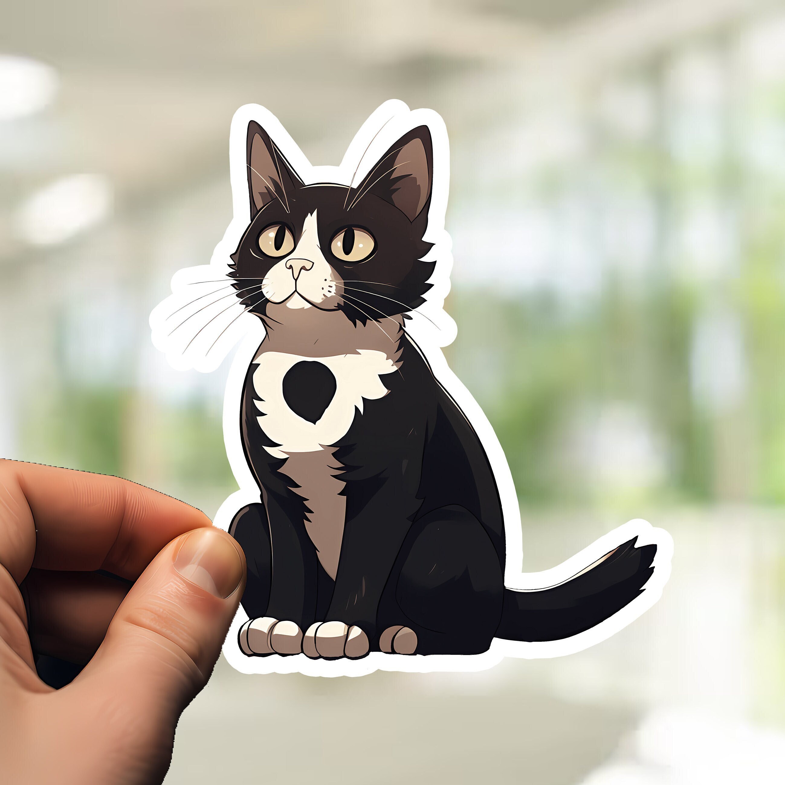 Tuxedo Cat Vinyl Sticker Add Personality to Your Laptop - Etsy