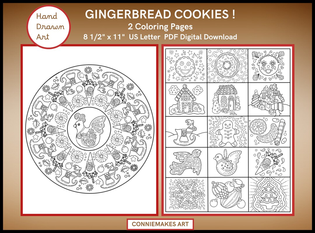 Coloriages de la collection de biscuits en pain d'épice - Etsy France