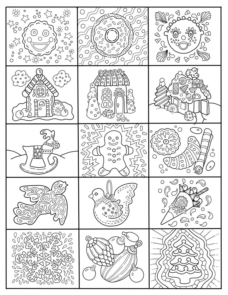 Gingerbread Cookies! Coloring Pages (2) - Etsy