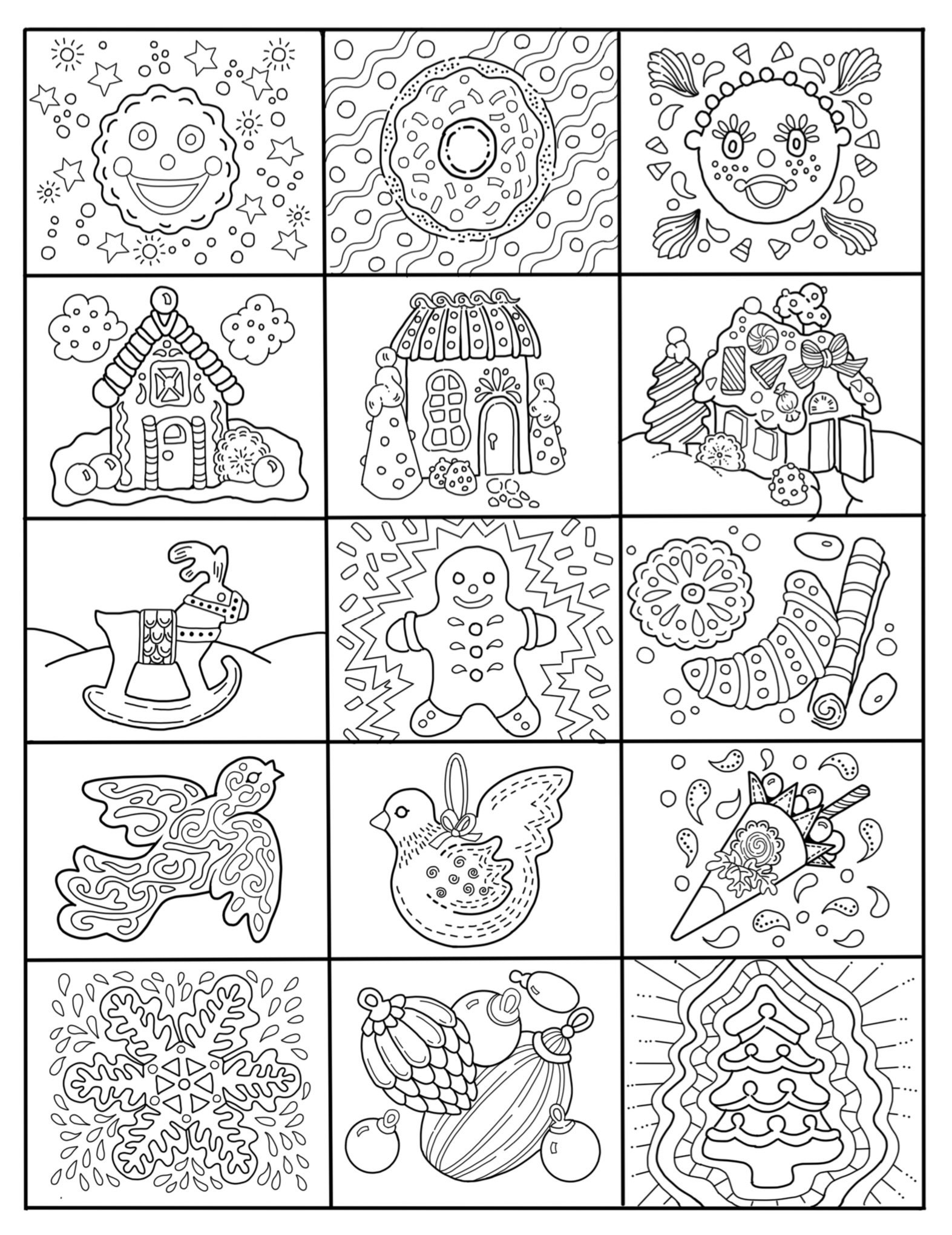 Coloriages de la collection de biscuits en pain d'épice - Etsy France