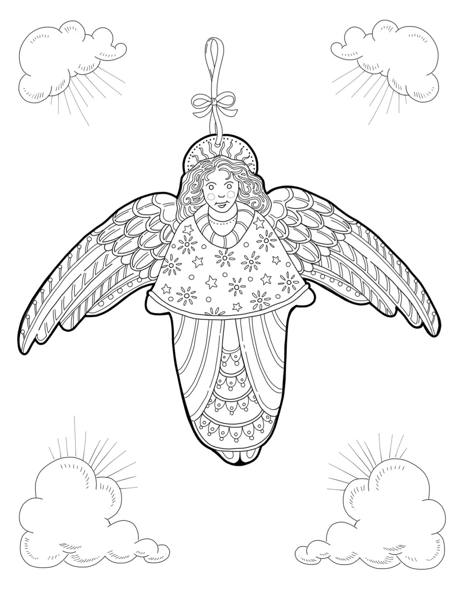 Angel Cookies Coloring Pages (3) - Etsy