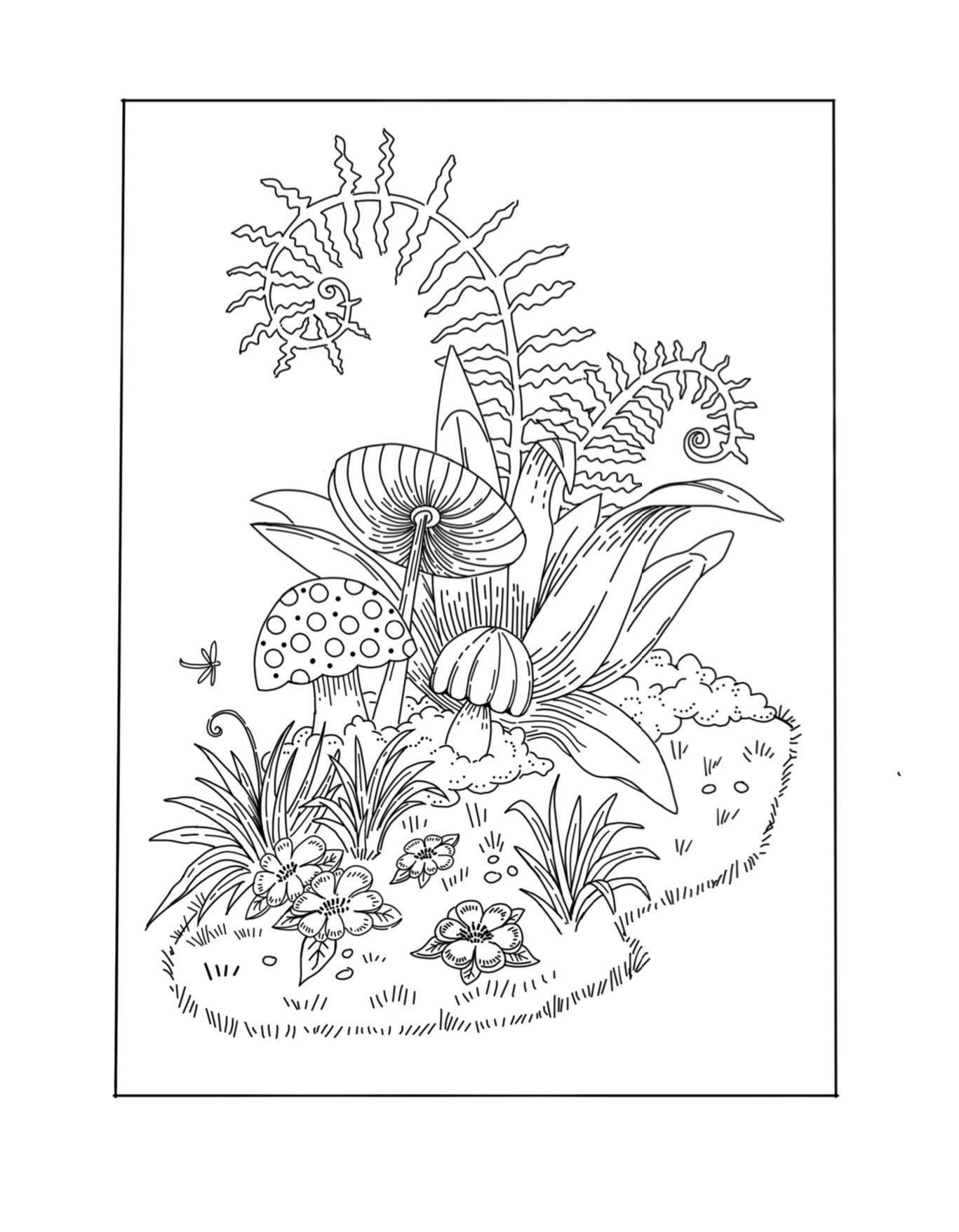 Cute Mice Coloring Pages (2+) Among Tulips and Flowers - Etsy