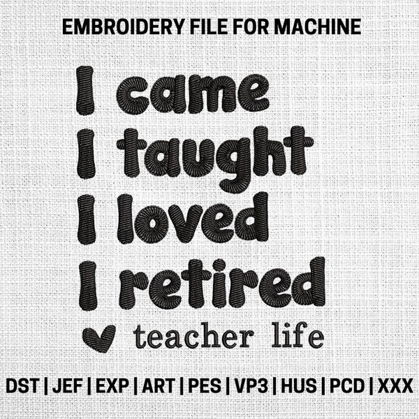 Machine Embroidery Designs Teacher Retirement - Etsy