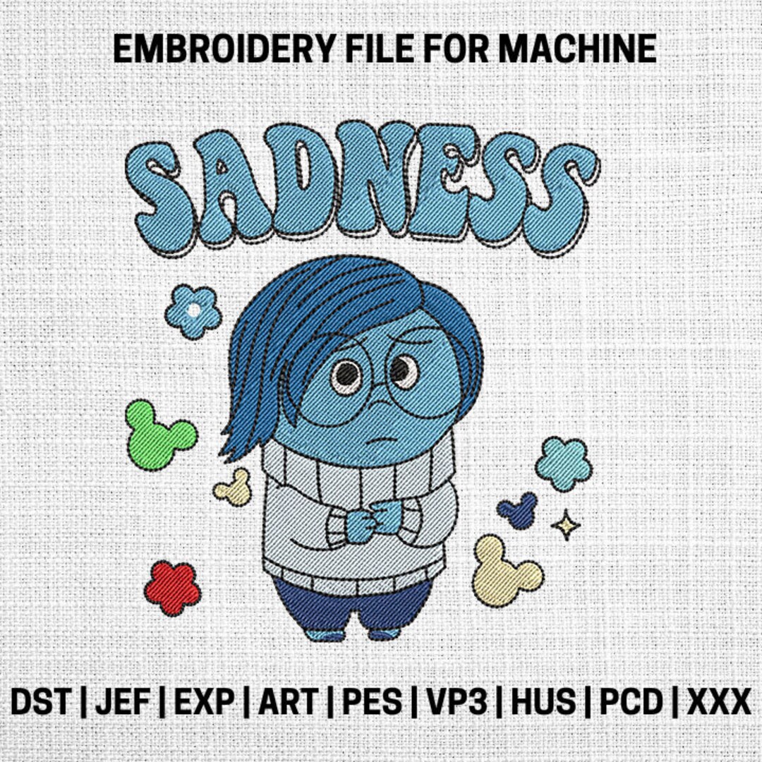 Sadness Character Embroidery Designs,emotion Character Embroidery ...