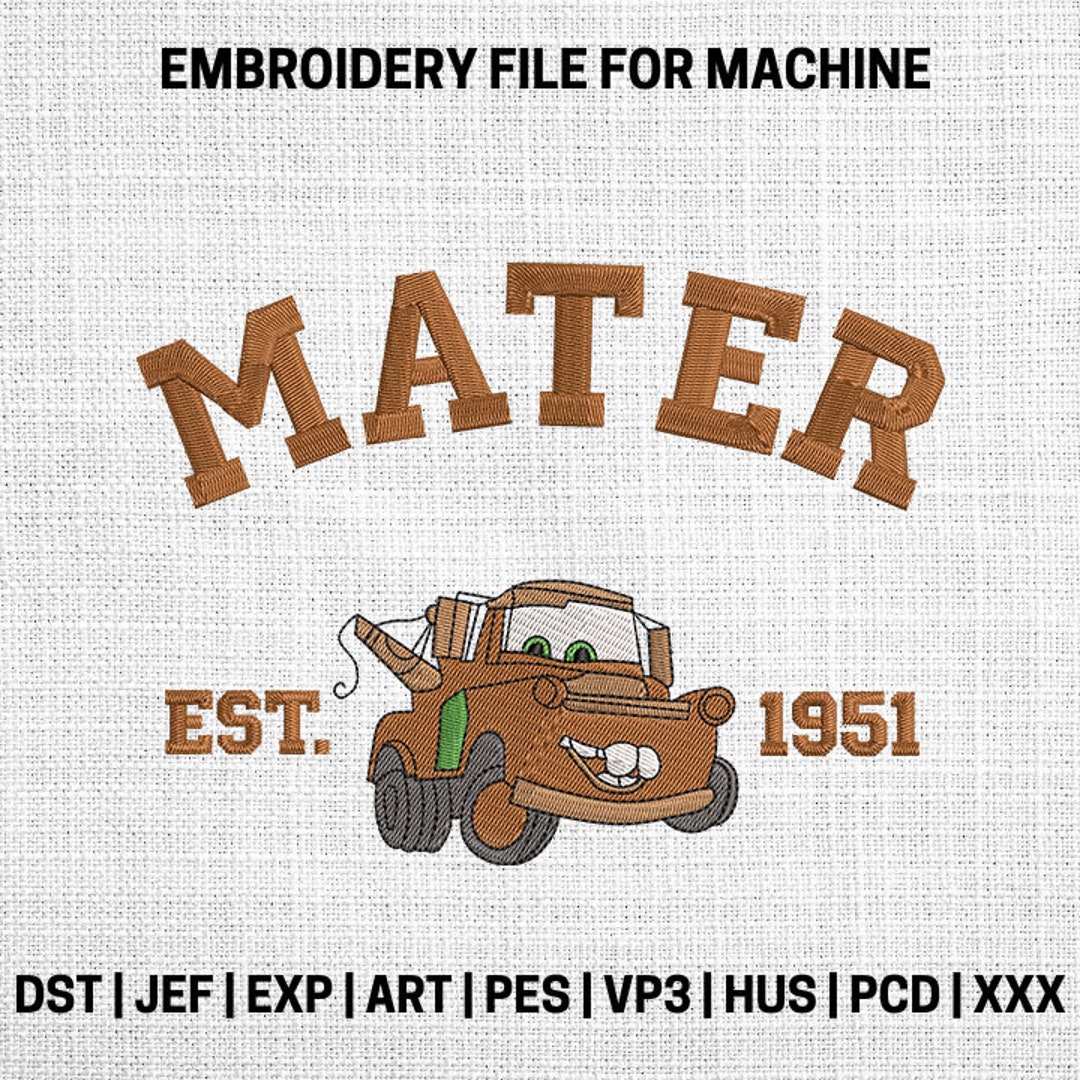 Brown Car Embroidery Designs, Car Character Embroidery Pattern, Brown ...