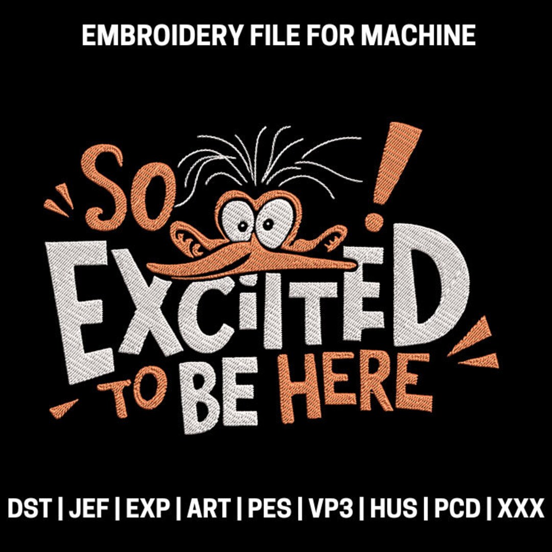 So Excited Anxiety Embroidery Designs, Anxiety Emotion Embroidery ...